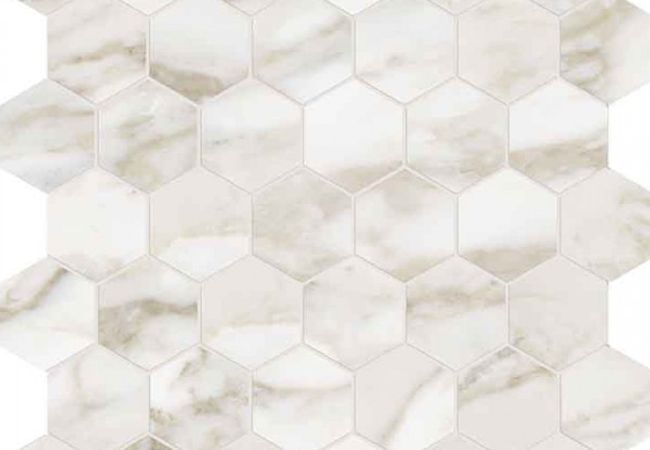 Richmond Tile Valencia Calacatta Paonazzo 2" Hexagon Mosaic Polished